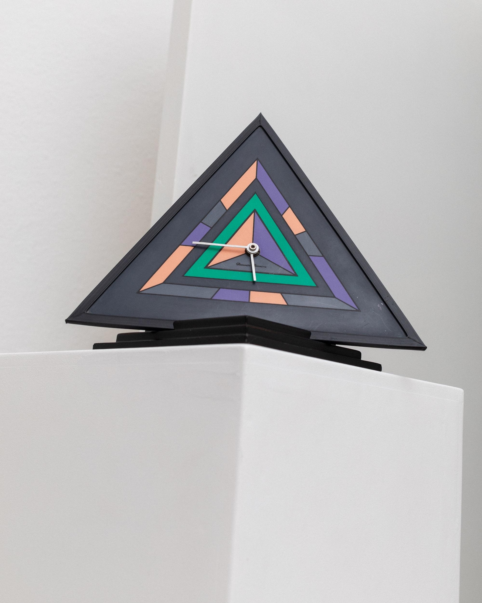 Vintage Triangular Stand Clock - Two-piece Pop Art Wall Clock ...