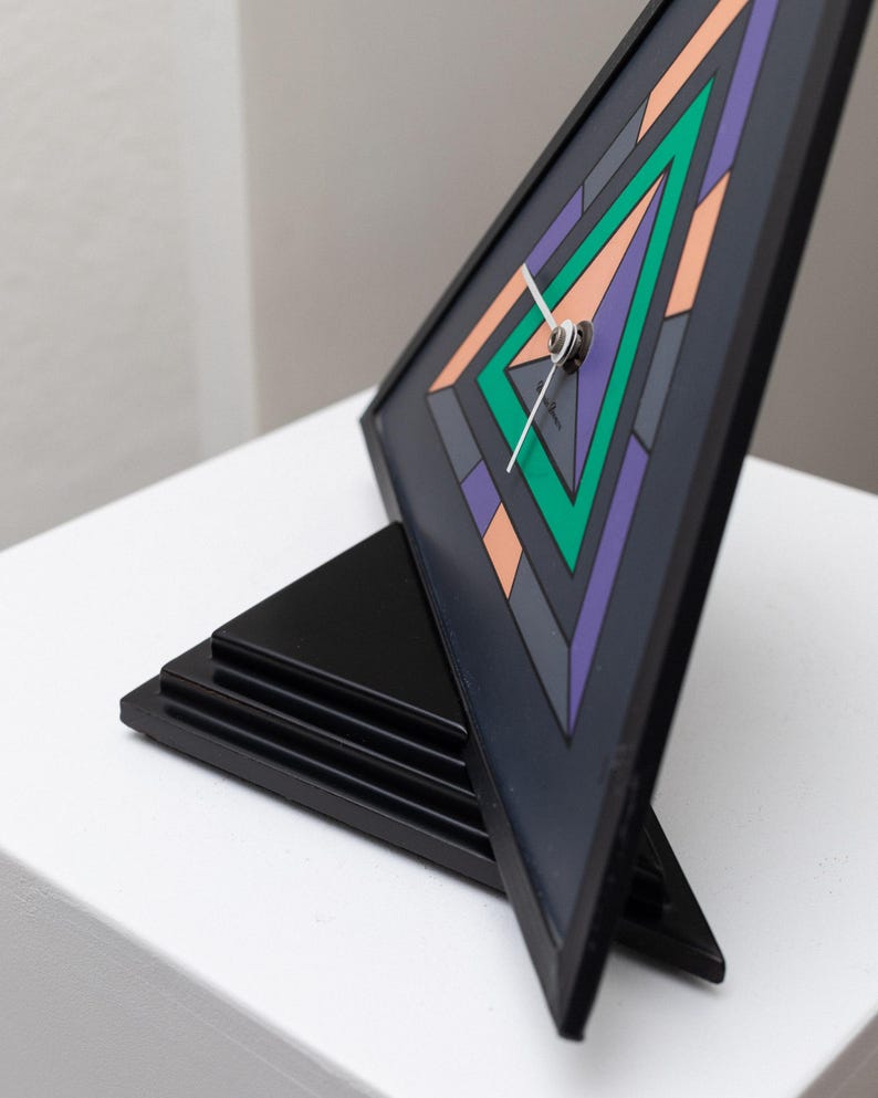 Vintage Triangular Stand Clock - Two-piece Pop Art Wall Clock ...