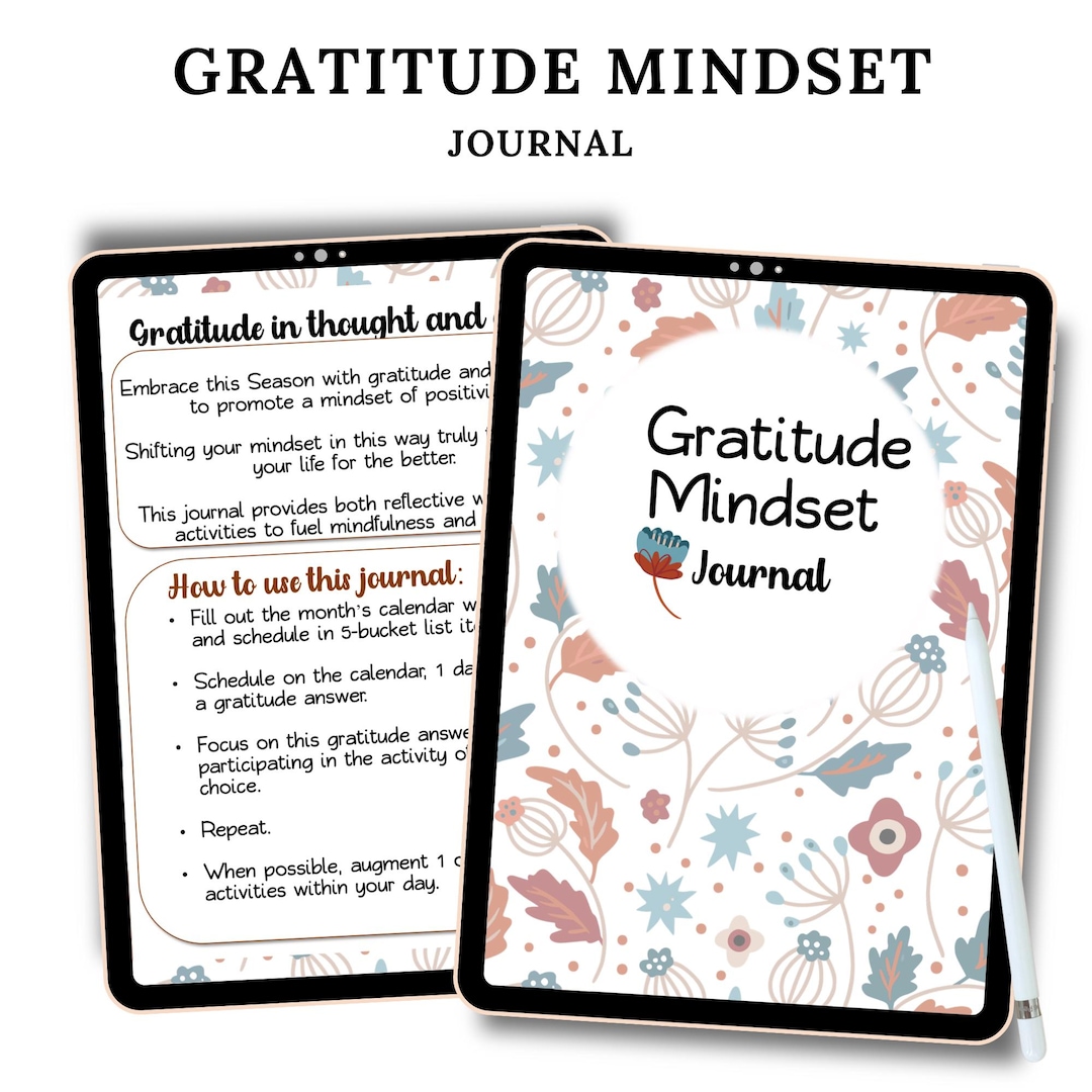 2025 Gratitude Mindset Journal | Digital Self-care Planner | Daily ...