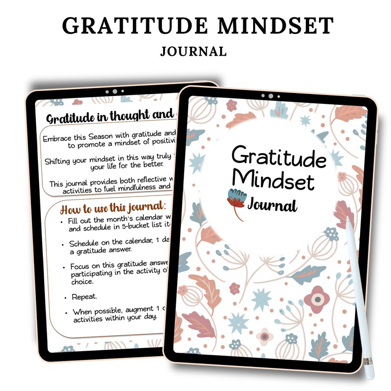 2025 Gratitude Mindset Journal | Digital Self-care Planner | Daily ...