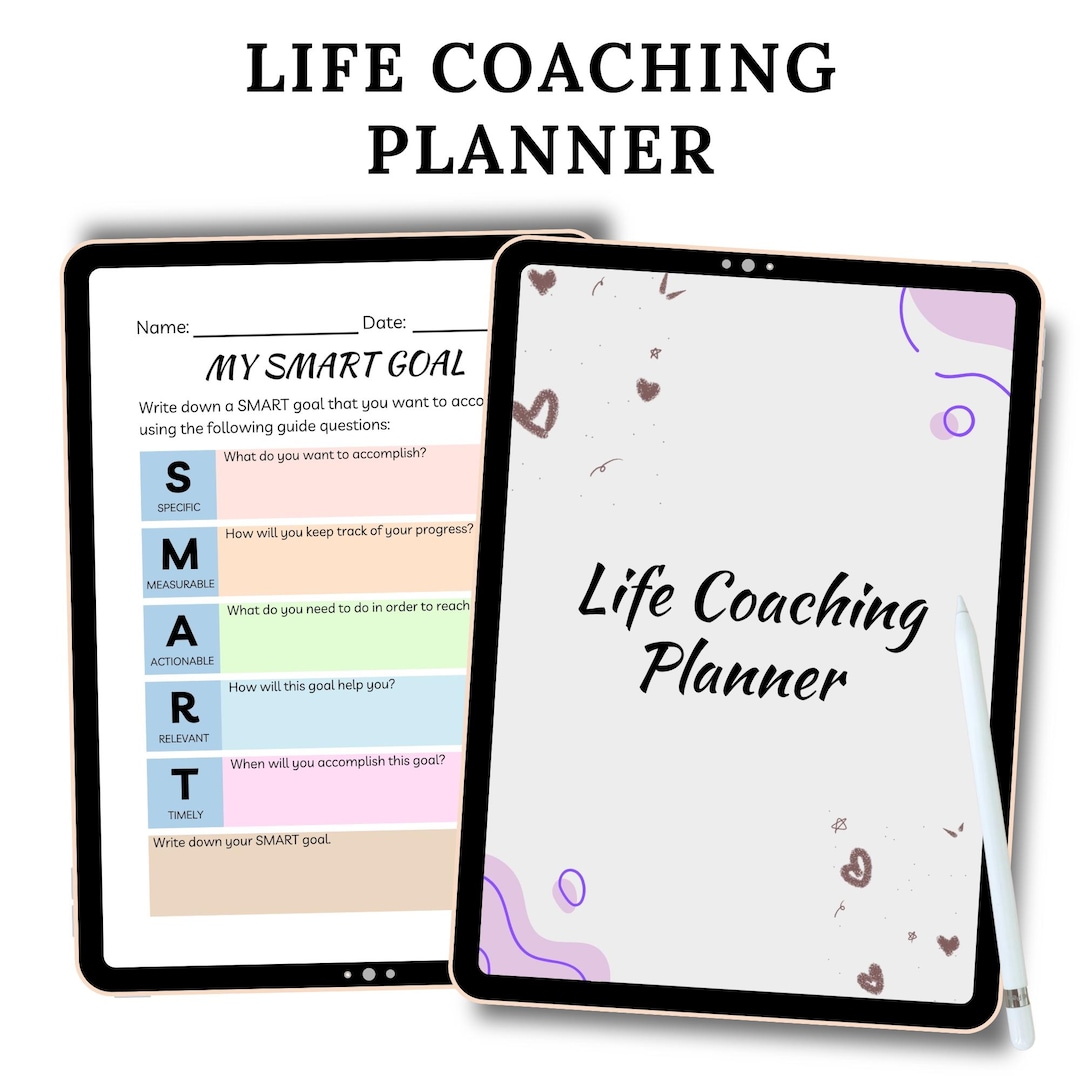 Digital Life Coaching Planner, Printable Goal Setting, Personal ...