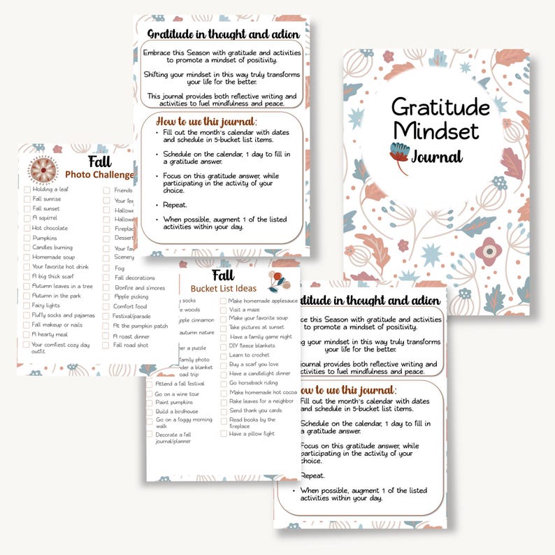 2025 Gratitude Mindset Journal | Digital Self-care Planner | Daily ...