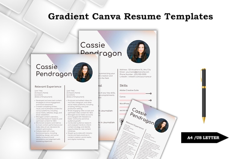 2025 Modern Resume Template | Professional CV Design | Editable ...