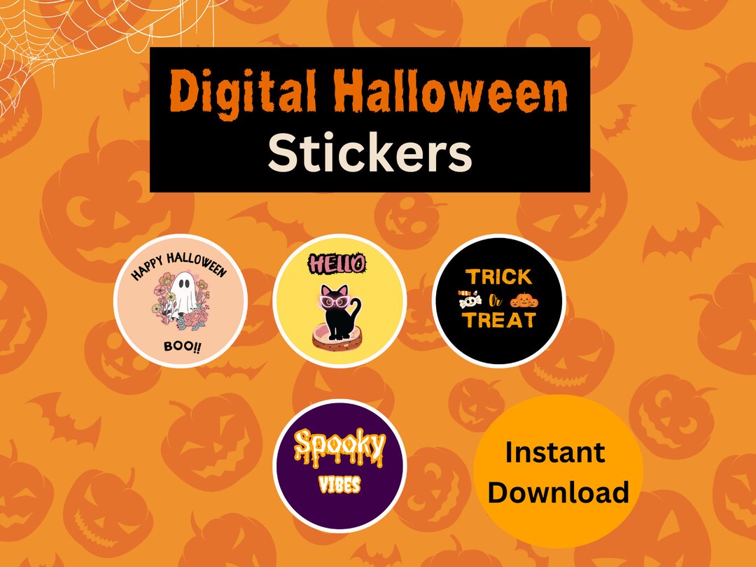 Spooky Halloween Sticker Bundle | Png Custom Halloween Stickers ...