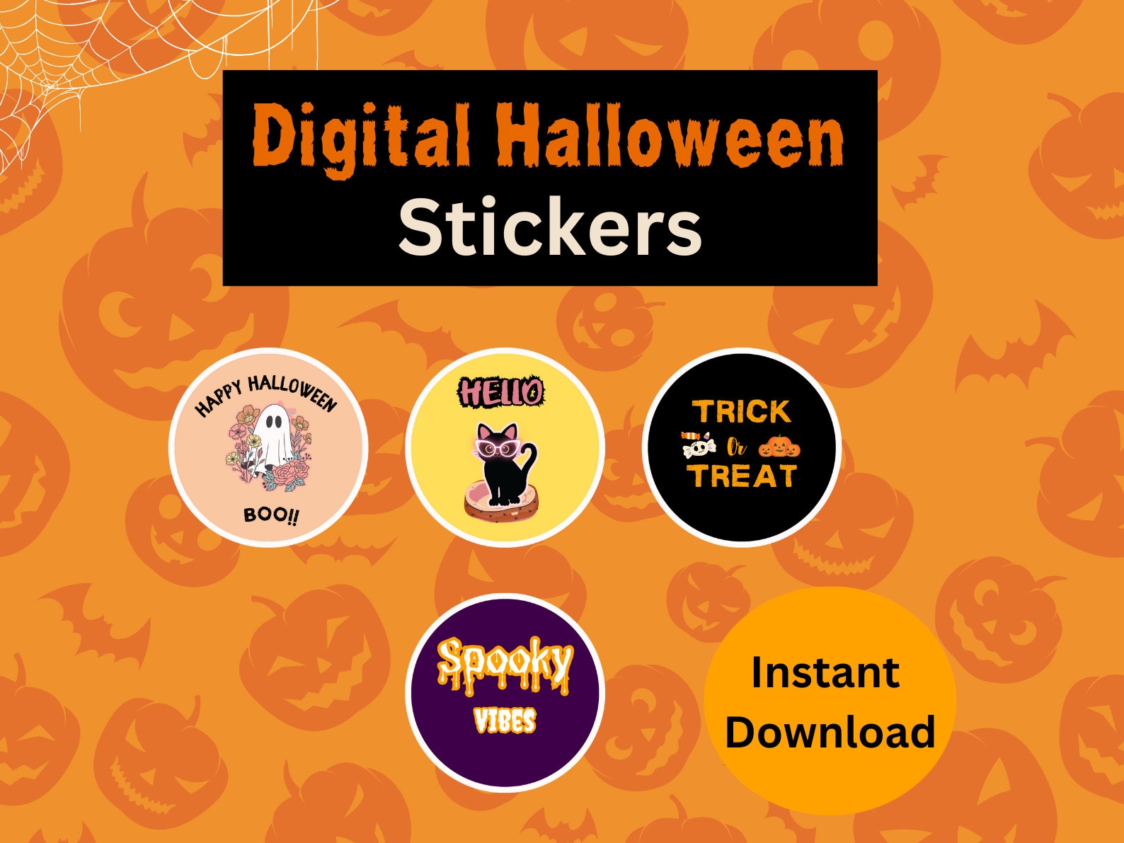 Spooky Halloween Sticker Bundle | Png Custom Halloween Stickers ...