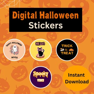 Spooky Halloween Sticker Bundle | Png Custom Halloween Stickers ...