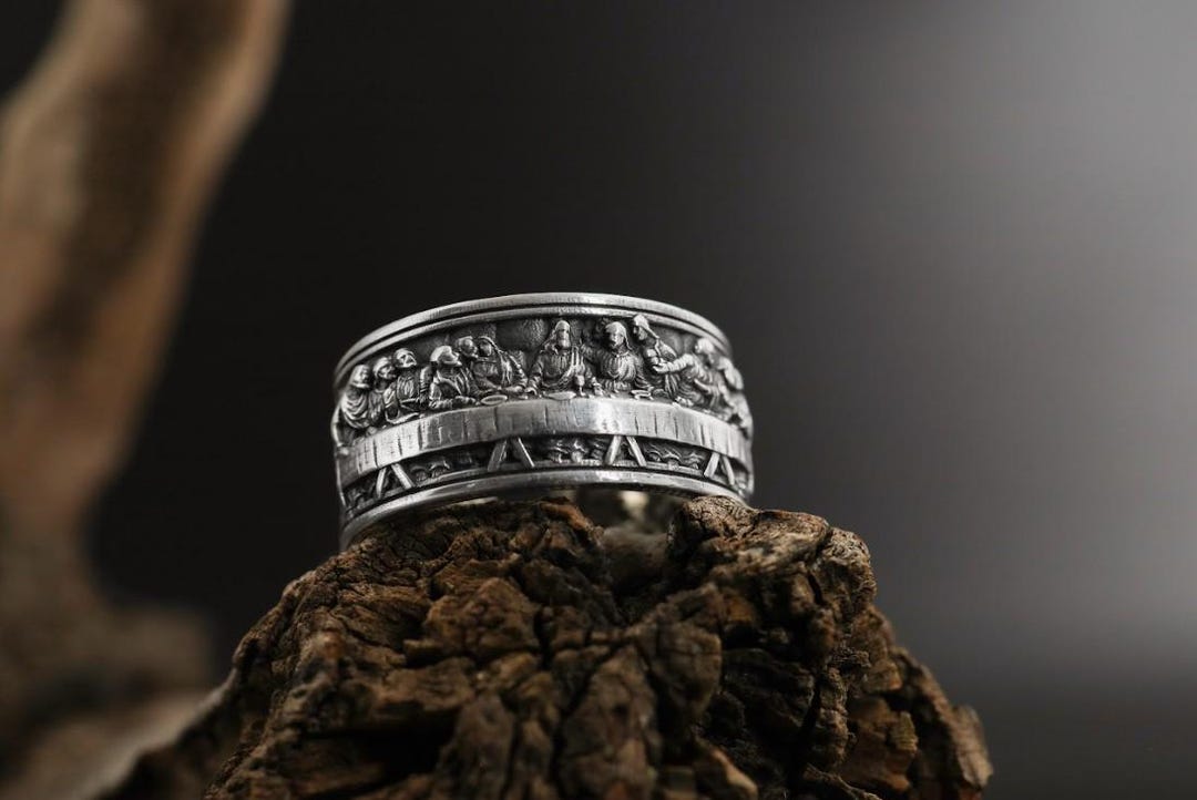 Sterling Silver Last Supper Ring: Renaissance Christian Jewelry - Etsy