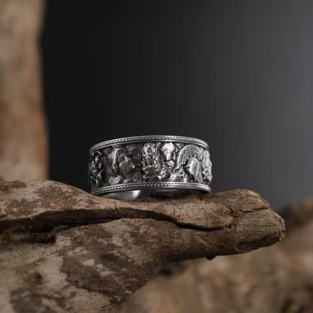 Greek Mythology Ring, Greek Gods and Heroes Textured Band Ring, Greek ...