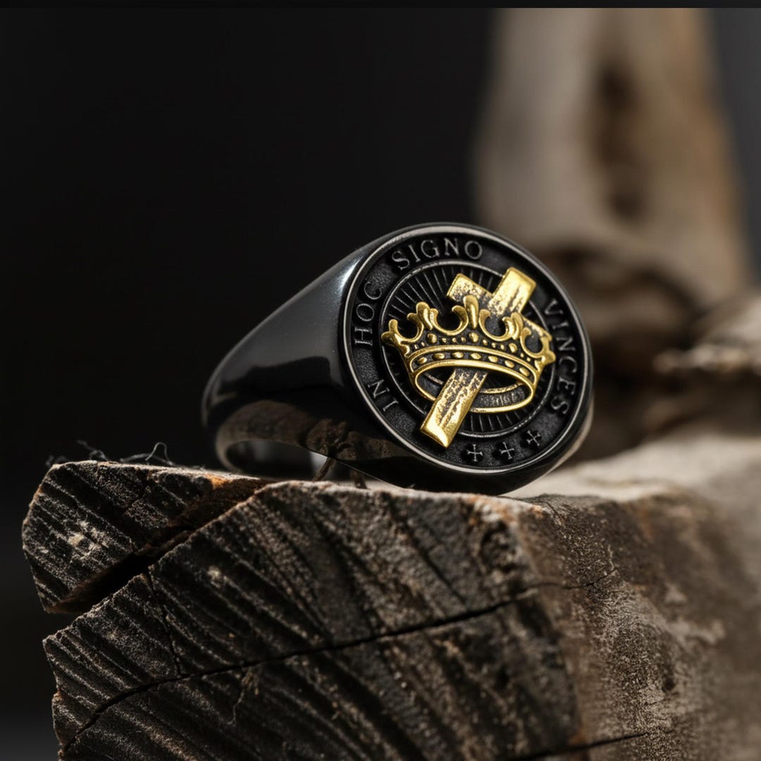 Masonic Knights Templar Sterling Silver Ring: in Hoc Signo Vinces - Etsy
