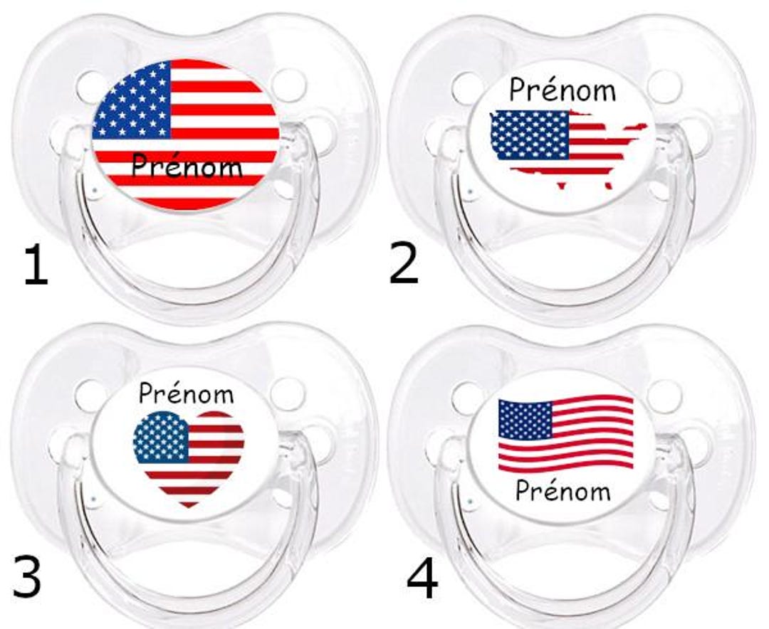 Personalized USA Flag Baby Pacifiers With Name PAN067 - Etsy