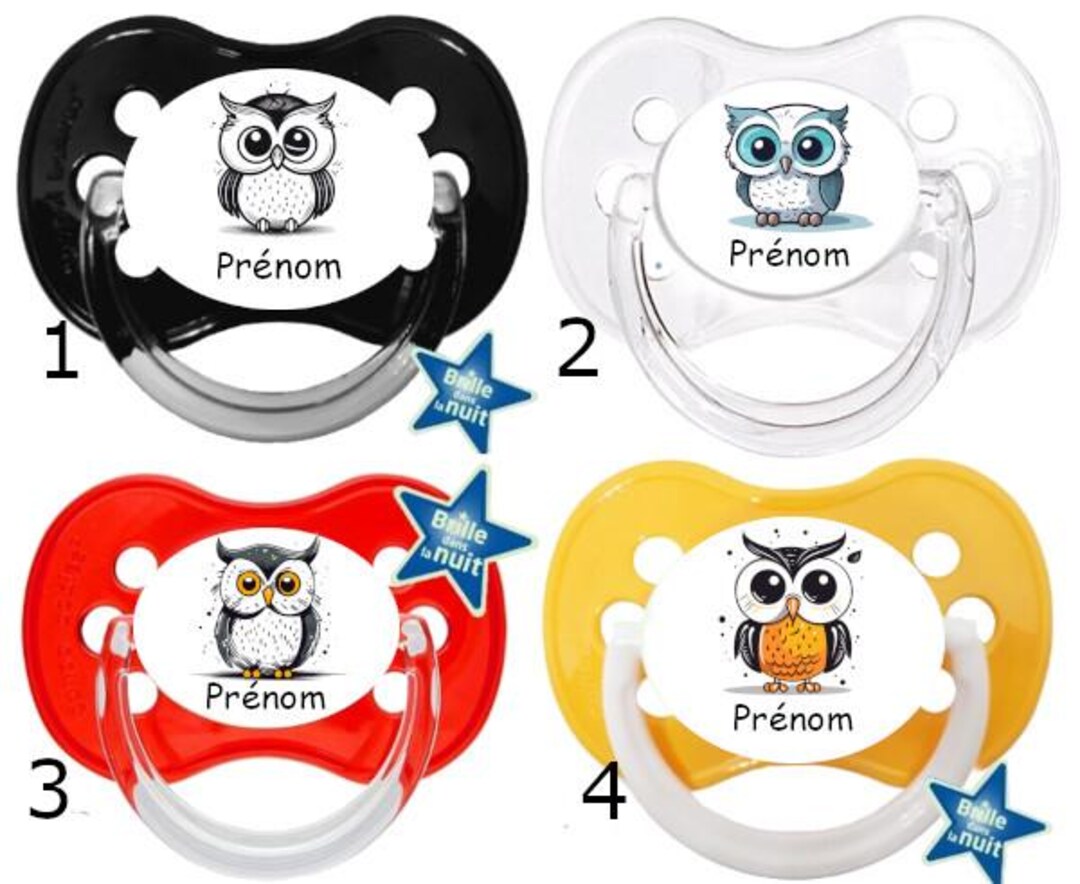 Personalized Owl Baby Pacifiers With Name PAN016 - Etsy