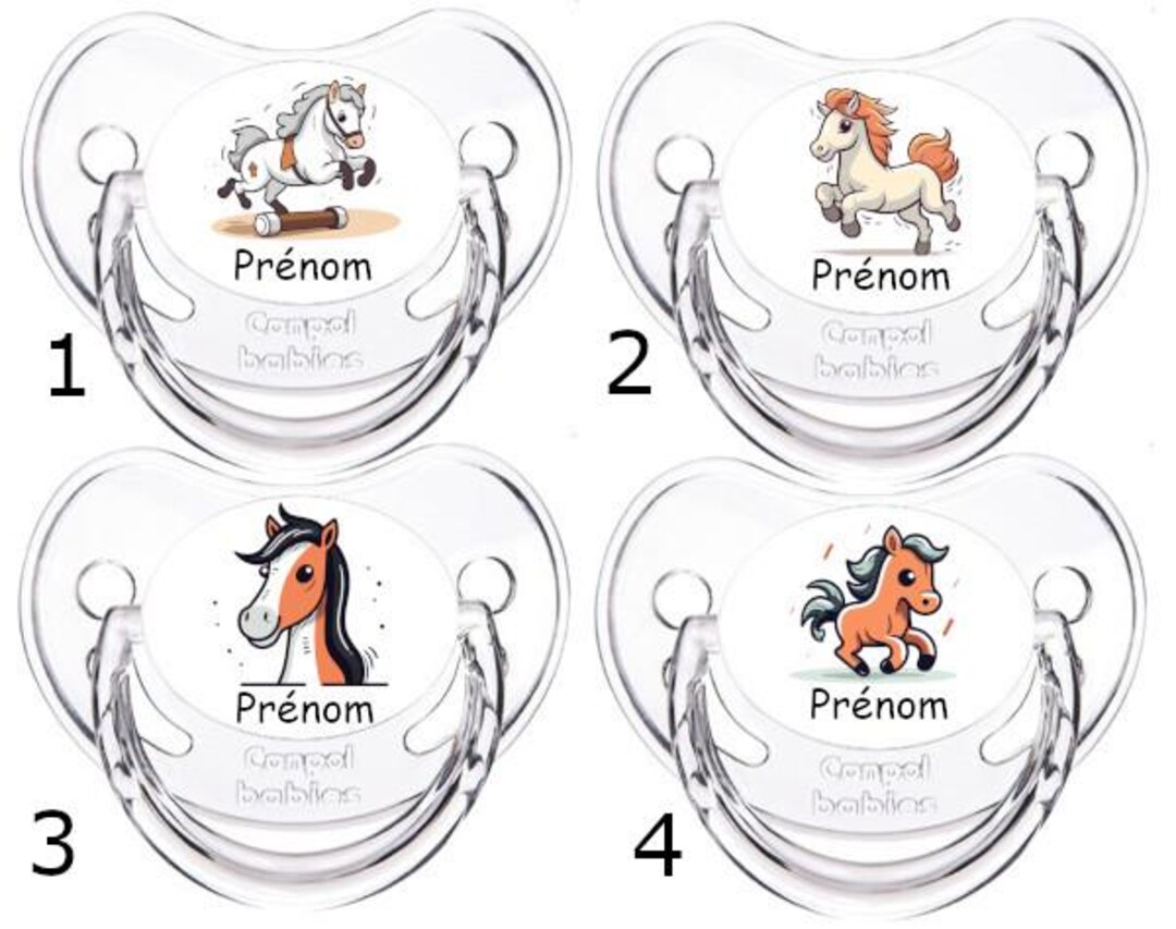 Personalized Horse Baby Pacifiers With First Name PAN040 - Etsy