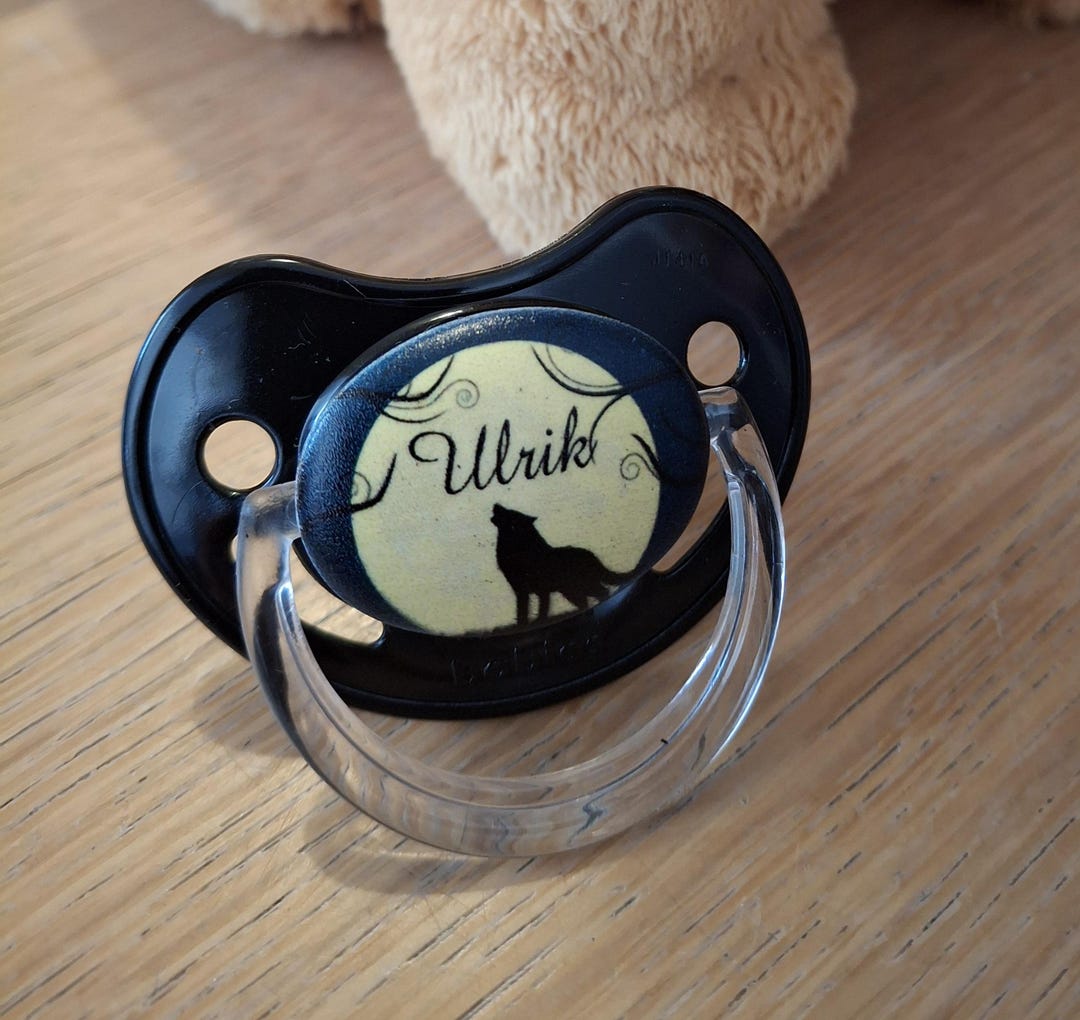 Personalized Baby Wolf Pacifier With First Name LOG192 - Etsy