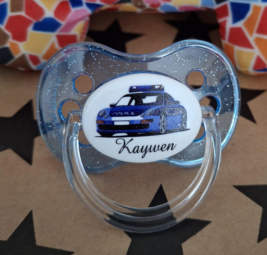 Personalized Police Car Baby Pacifier With First Name LOG260 - Etsy