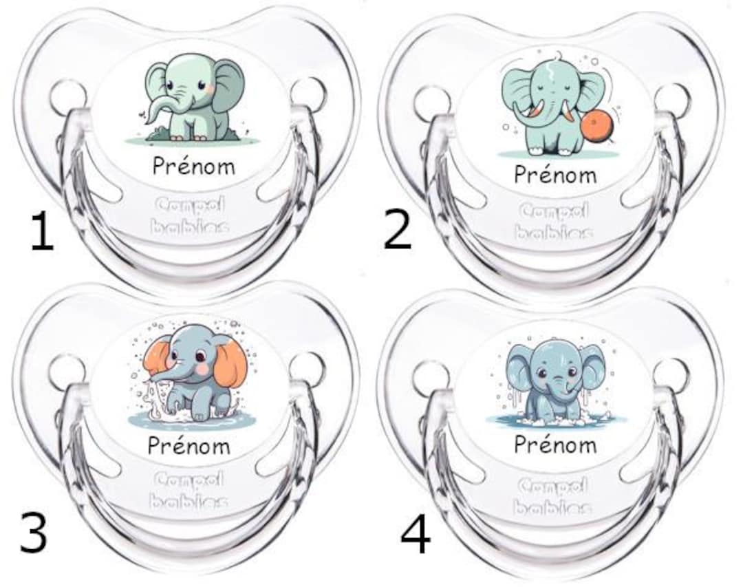 Personalized Elephant Baby Pacifiers With Name PAN019 - Etsy