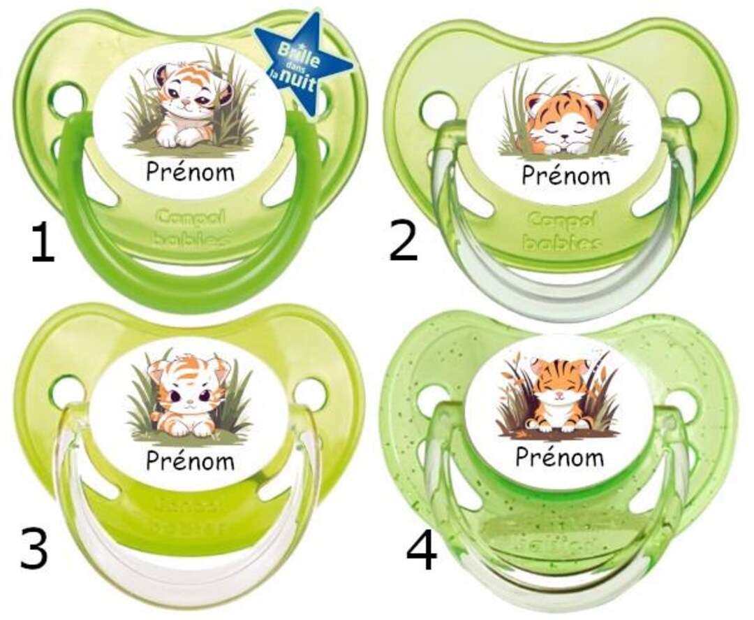Personalized Baby Tiger Pacifiers With Name PAN007 - Etsy