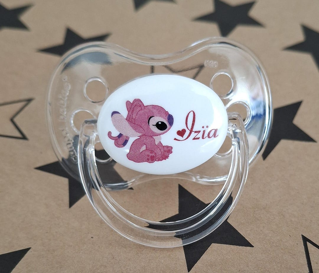 Personalized Stitch Angel Baby Pacifier With Name C7494 - Etsy