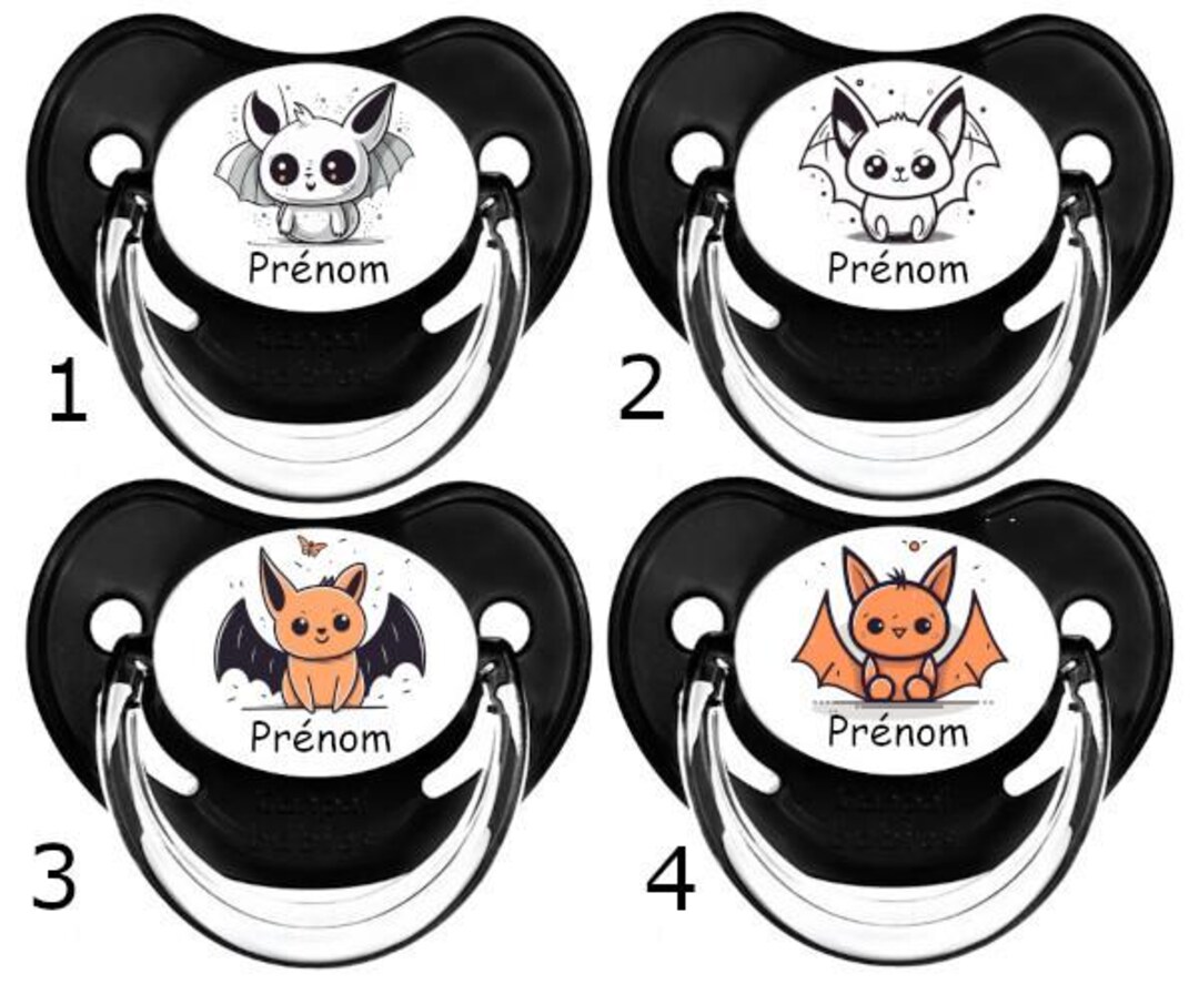 Personalized Bat Baby Pacifiers Name PAN038 - Etsy