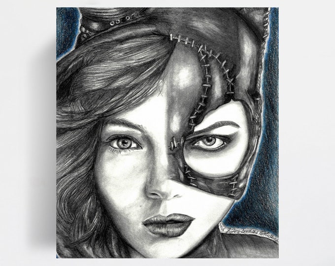 Portrait Drawing Art Print | 9 Lives - Etsy