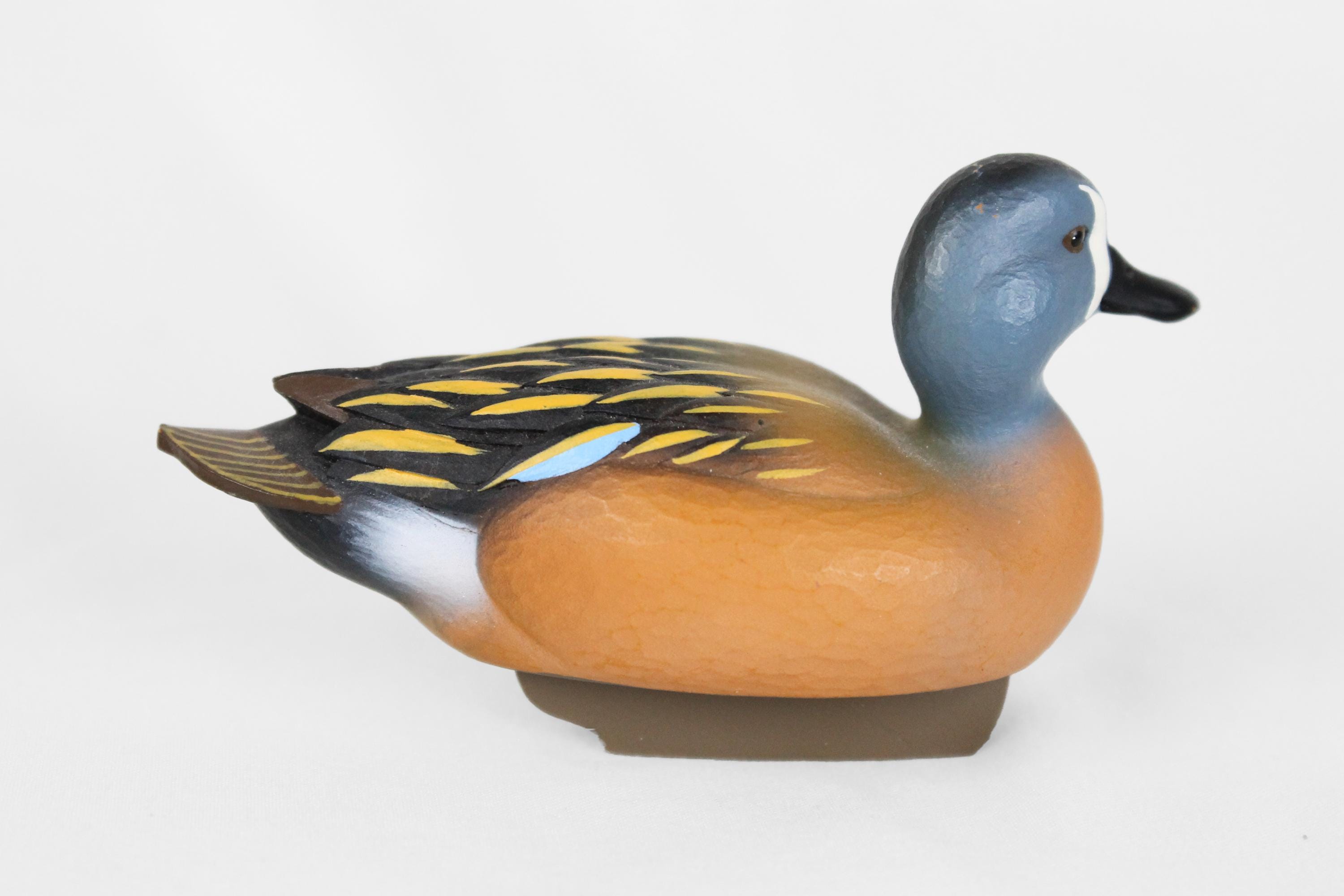 Vintage Ducks Unlimited Blue Winged Teal Miniature Decoy by Jett Brunet ...