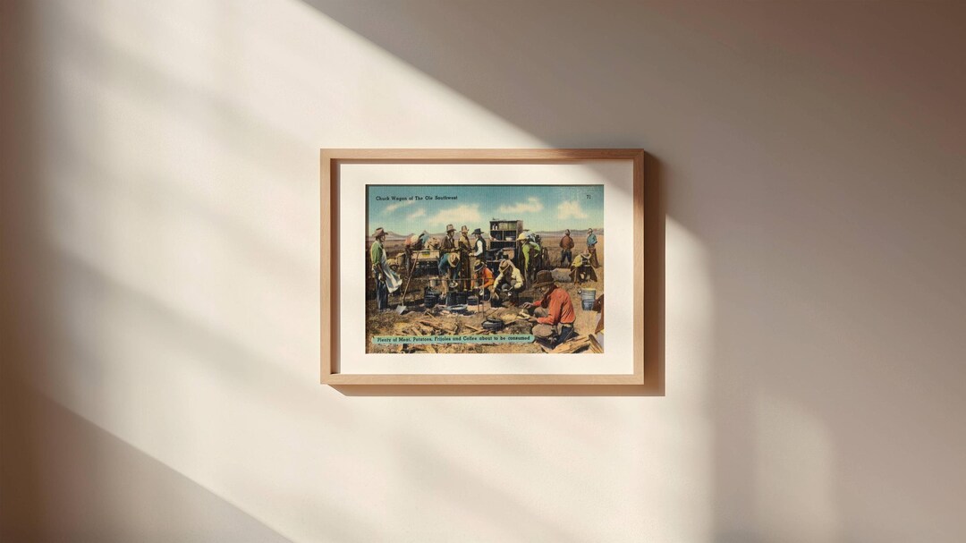 Cowboy Cookout | Printable Vintage Postcard Digital Download | Classic ...