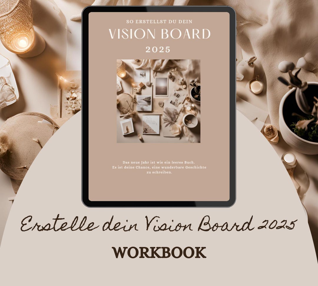 Vision Board 2025 Workbook Workbook German I Motivational Board I Law ...