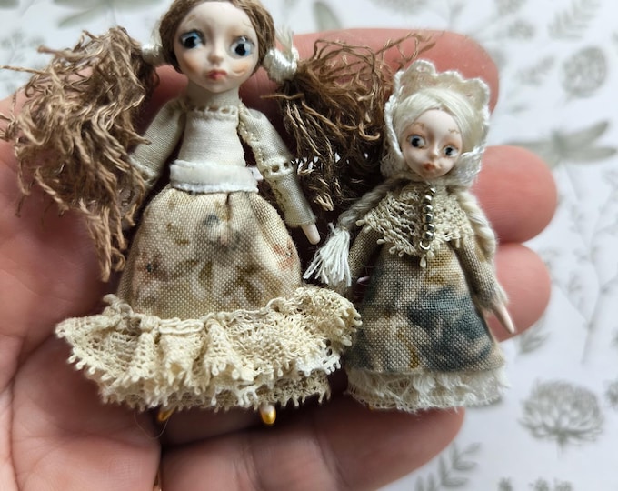 2 Dolls of Your Choice. Dolls for Miniature Dollhouse in 1/12 Scale ...