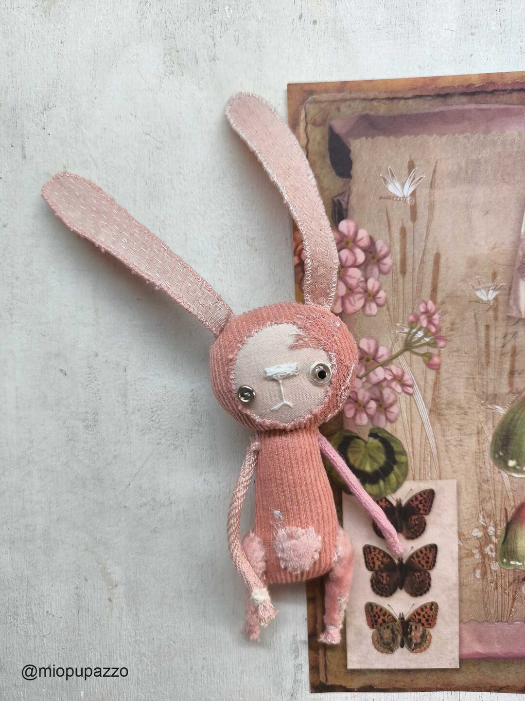 Lost and Found/ Pinky Rabbit Toy. Handmade Small Unique Gift. Blythe ...