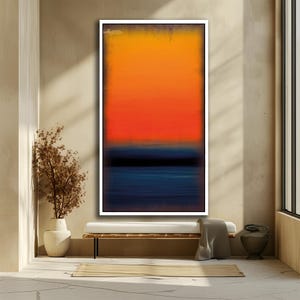 Mark Rothko Abstract Canvas Painting - Bold Sunset Hues, Orange and ...
