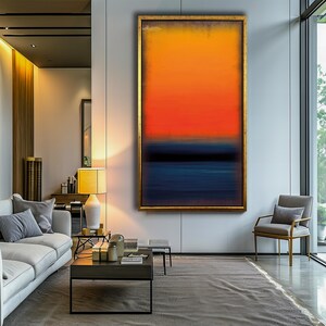 Mark Rothko Abstract Canvas Painting - Bold Sunset Hues, Orange and ...