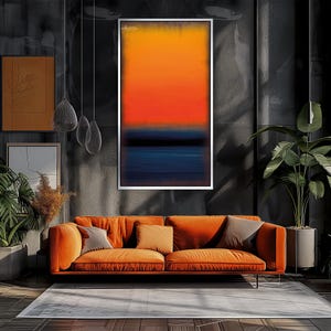 Mark Rothko Abstract Canvas Painting - Bold Sunset Hues, Orange and ...