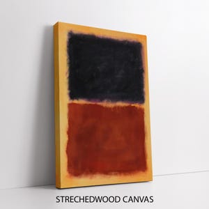 Mark Rothko Dark Palette Canvas - Rich Black and Warm Rust Abstract ...