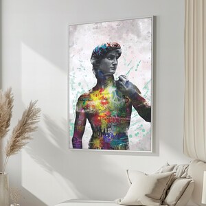 Urban Street Art Graffiti Michelangelo David Canvas Print - Modern Pop ...