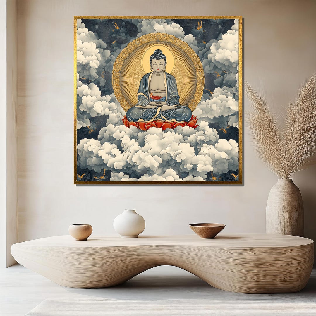 Celestial Buddha Canvas Painting, Zen Wall Art Decor, Spiritual ...