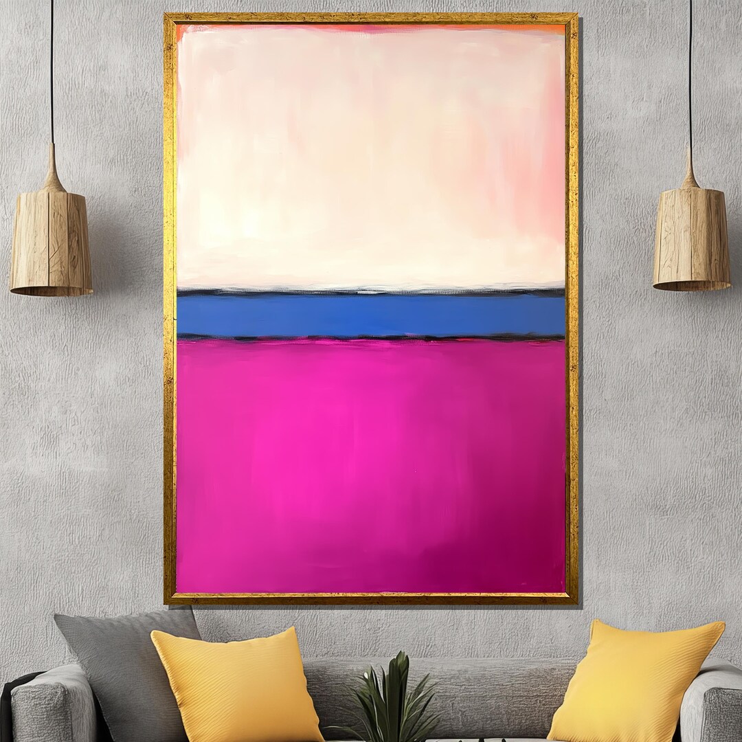 Mark Rothko Color Block Painting, Pink and Blue Abstract Canvas Art ...
