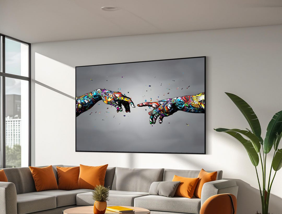 Banksy-inspired Graffiti Creation Hands Vibrant Street Art on Canvas ...