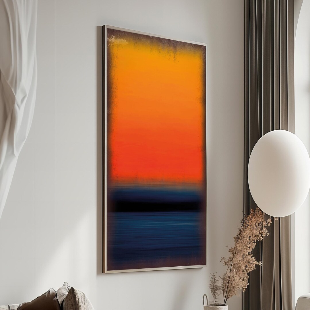 Mark Rothko Abstract Canvas Painting - Bold Sunset Hues, Orange and ...