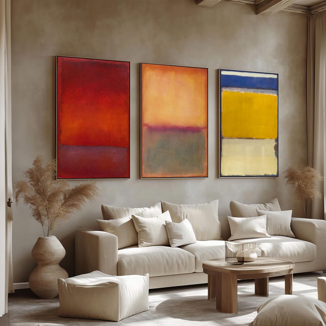 Golden Horizon Trio - Mark Rothko’s Red, Yellow, and Warm Tones ...