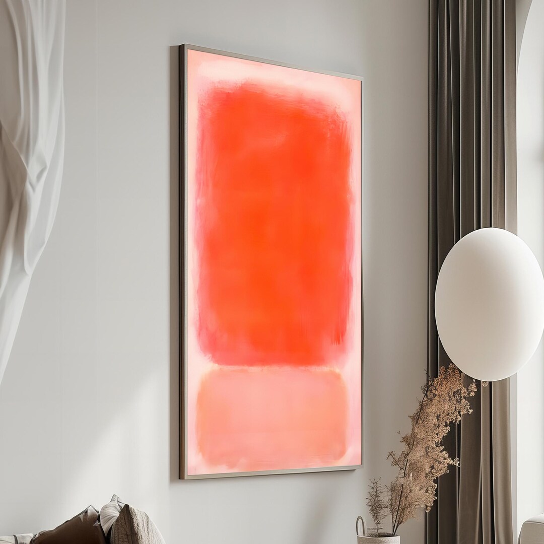 Mark Rothko Abstract Canvas Painting - Vibrant Red and Pink Tones ...