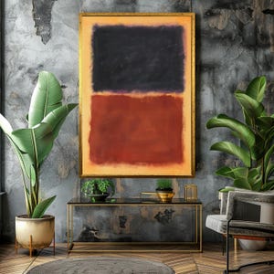 Mark Rothko Dark Palette Canvas - Rich Black and Warm Rust Abstract ...