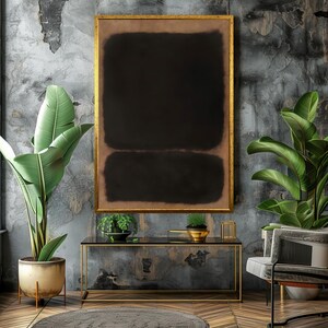 Mark Rothko Abstract Canvas Painting Bold Dark Rectangles on Beige ...