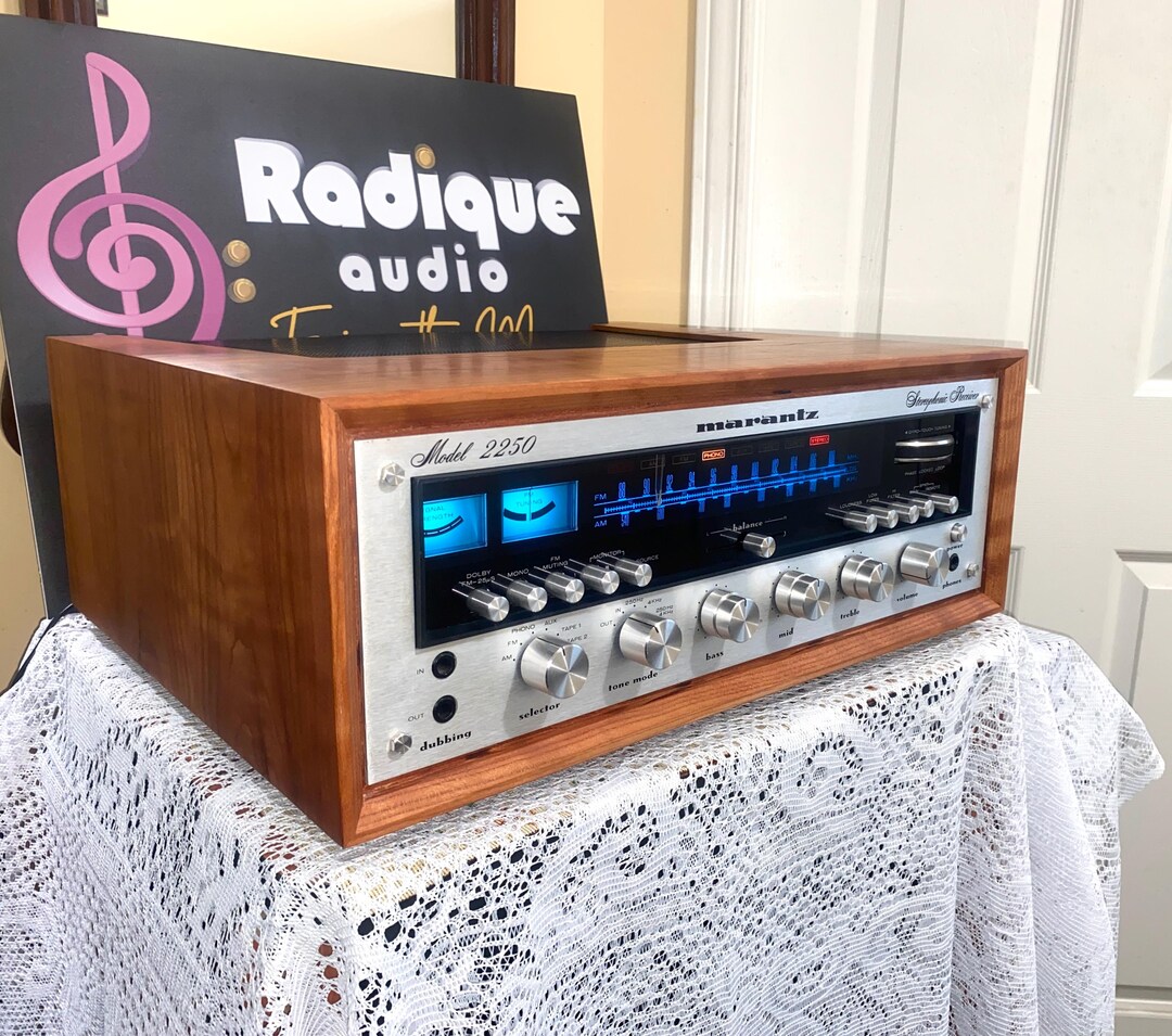 Gorgeous, Vintage 50 WPC Marantz 2250 Stereo Receiver, in Exquisite Custom Cherry Wood Cabinet ...