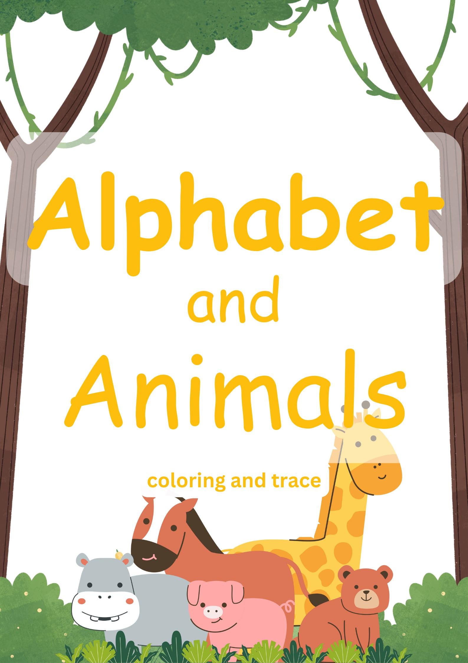 Alphabet and Animals Coloring and Tracing Book - Etsy