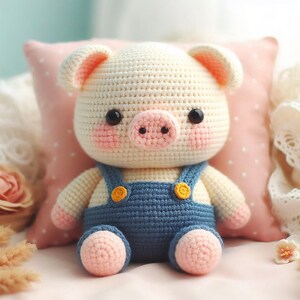 Cute Pig Crochet Pattern, Cute Amigurumi Pattern, DIY Crochet Plushie ...