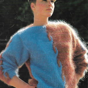 80s Vintage Graphic Sweater Knitting Pattern-pdf Download - Etsy