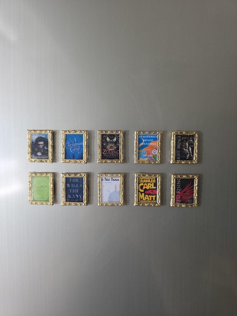 Custom Mini Magnetic Framed Book Cover Wax Seals Handmade Tiny Books ...