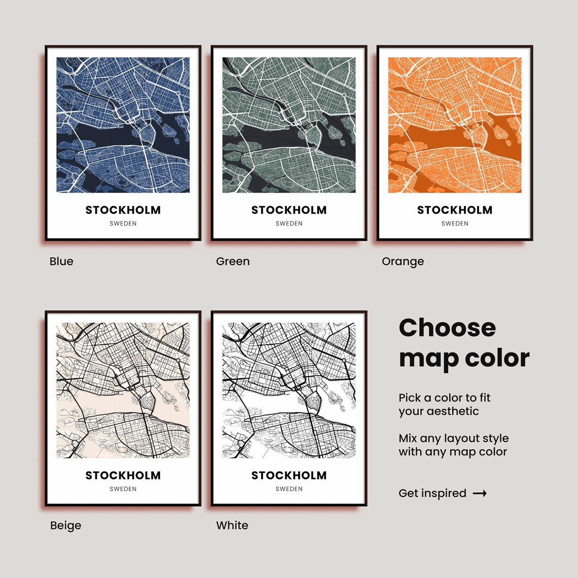Custom Map Print, Custom City Map, City Map Print, Any Town, Any City ...