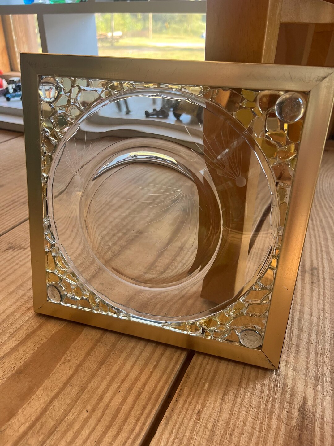 Window BLING Glass Art Suncatcher With Vintage Crystal Beautiful ...