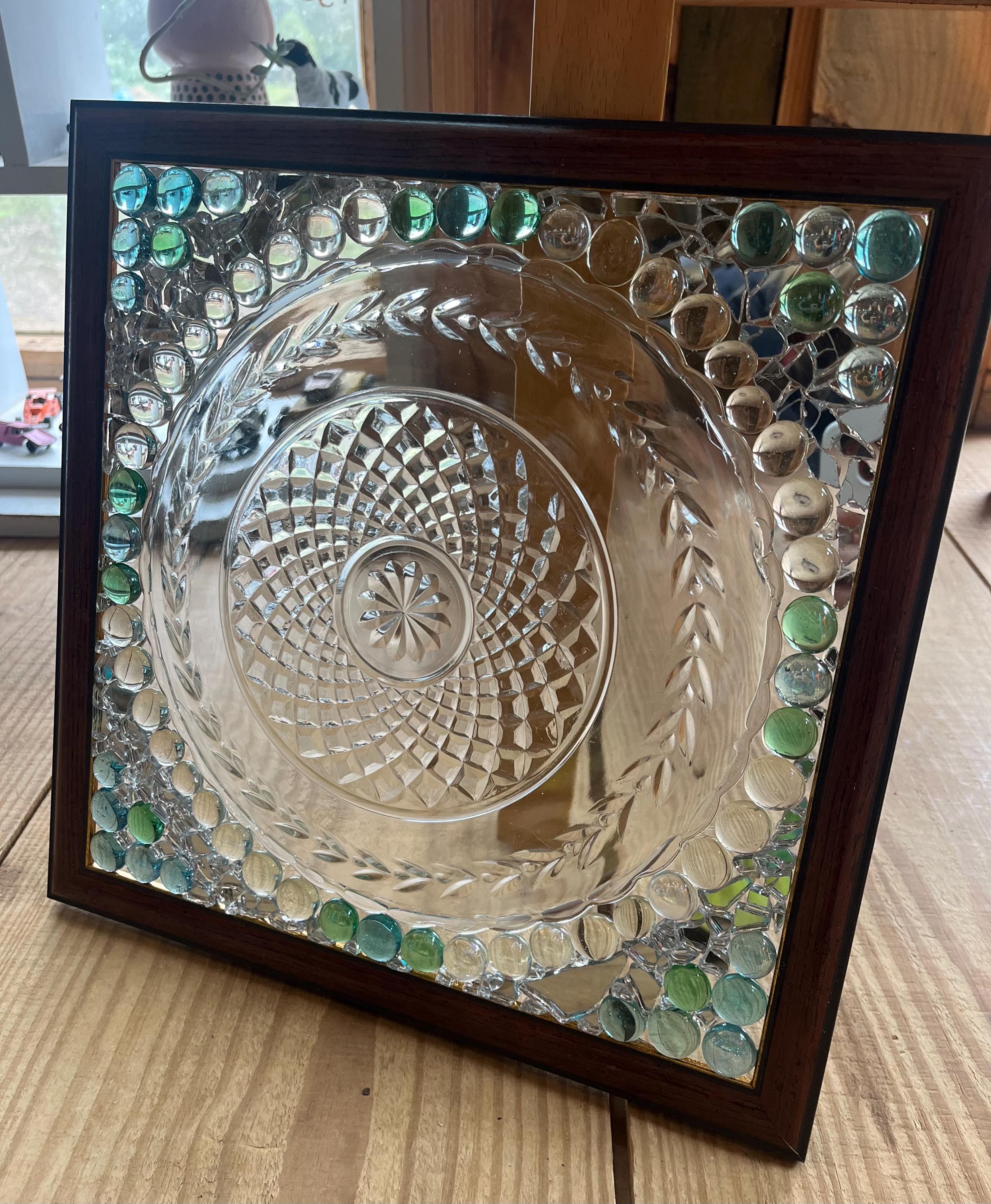 One of a Kind Glass Art Suncatcher With Vintage Crystal Beautiful ...