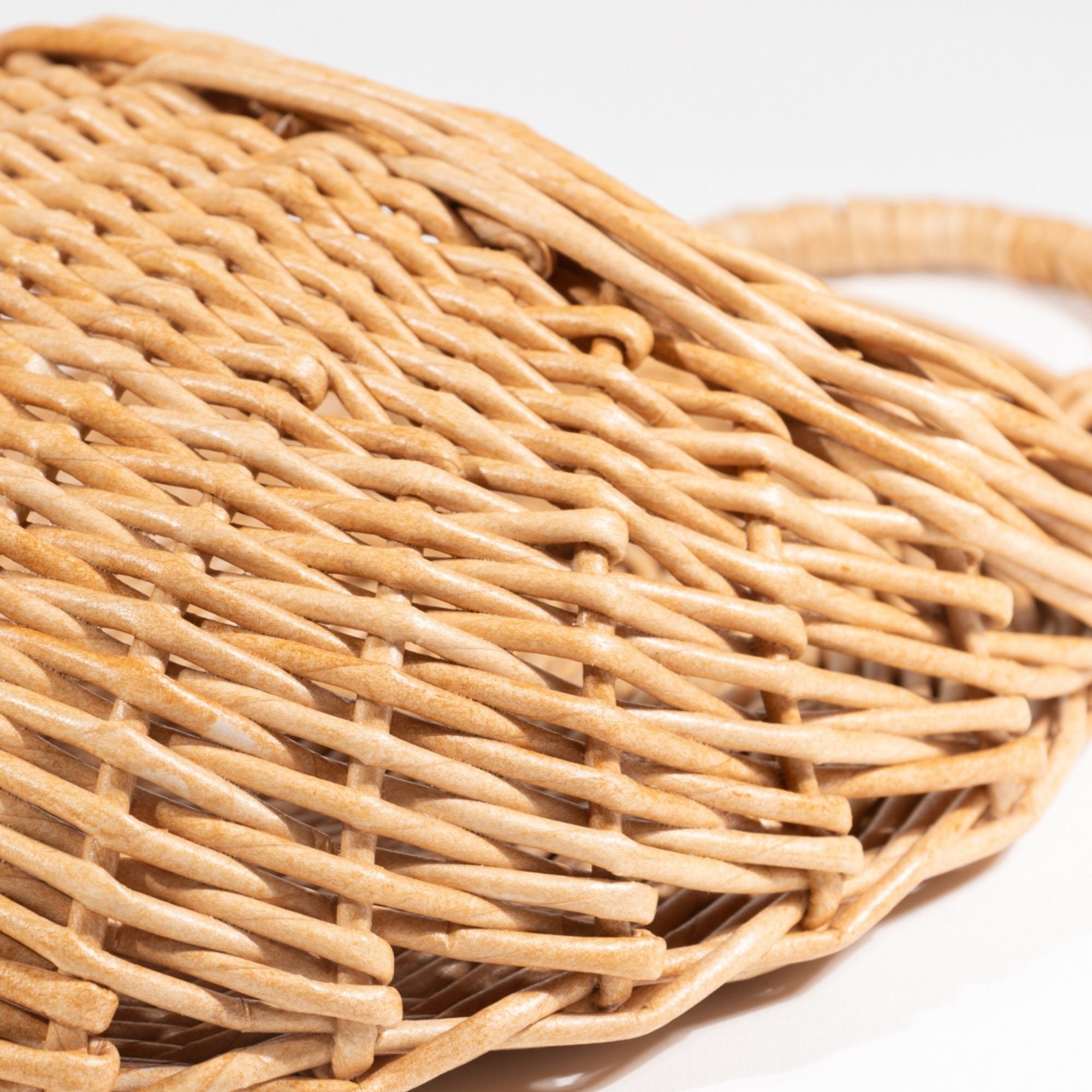 Wicker Wall Basket, Hanging Oval Wall Decor, Kitchen Organizer, Paper ...